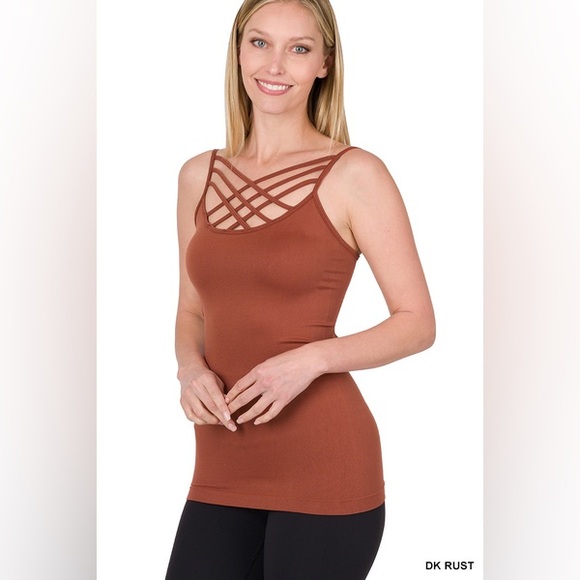 Zenana Outfitters | Tops | Nwt Zenana Seamless Triple Crisscross Front ...